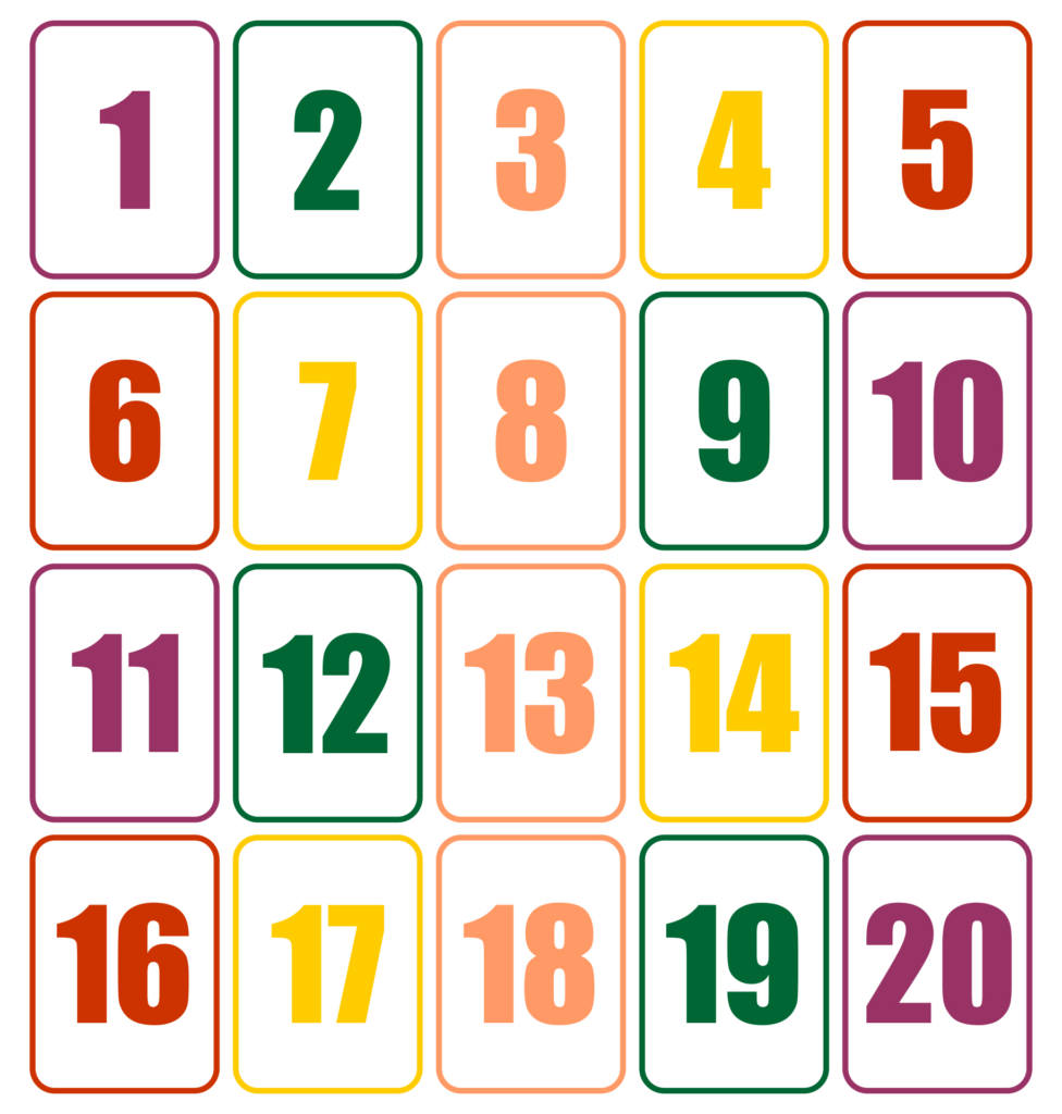 Number Cards 1-20 | Printable Numbers, Free Printable Numbers - Numbers ...