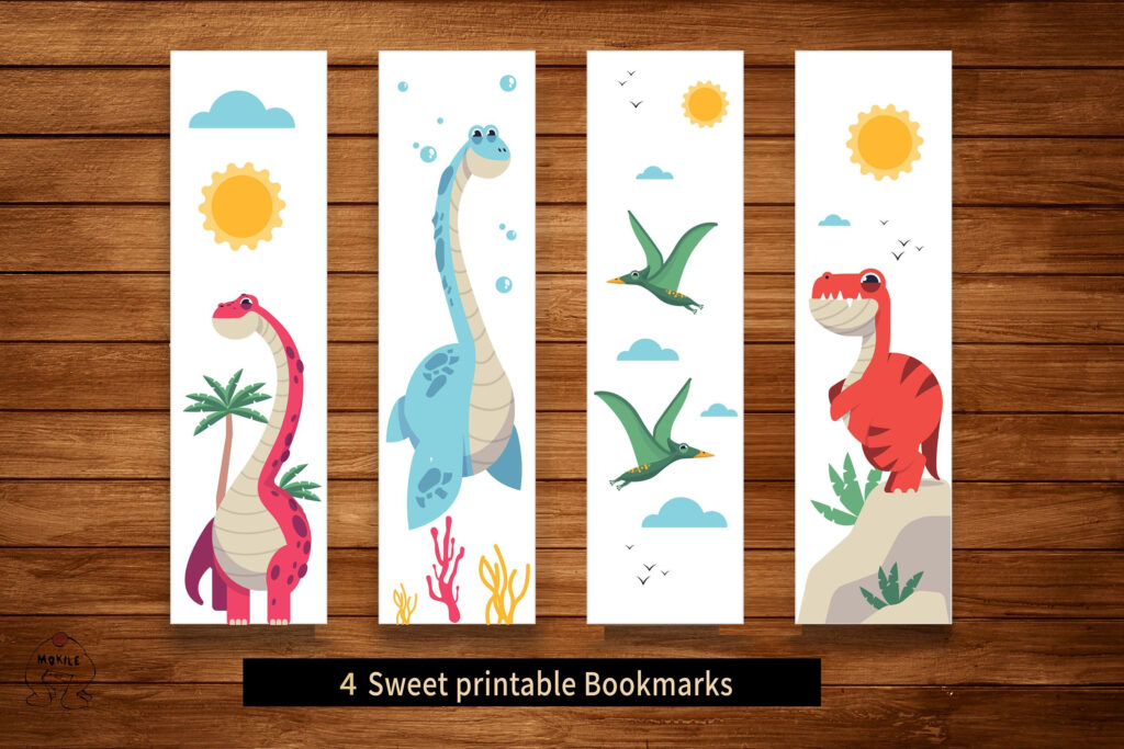 Printable Bookmarks Template, Dinosaur Bookmarks, Printable - Free ...