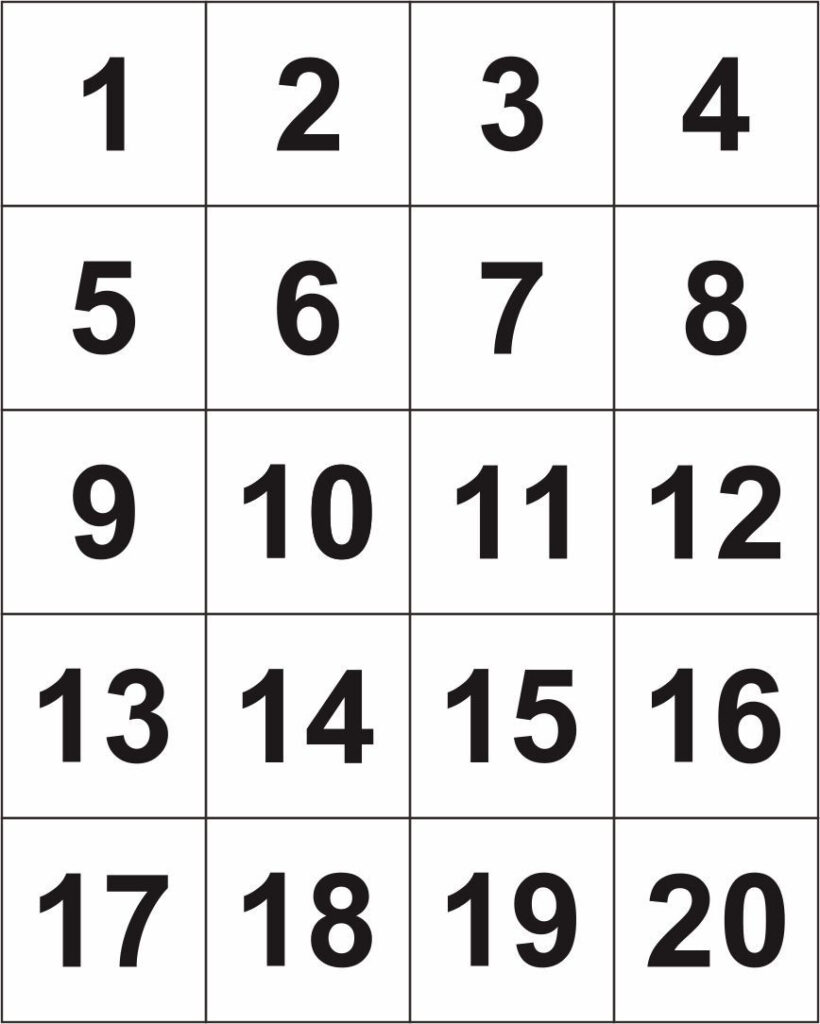 Printable+Numbers+1+20 | Large Printable Numbers, Printable - Numbers 1 ...