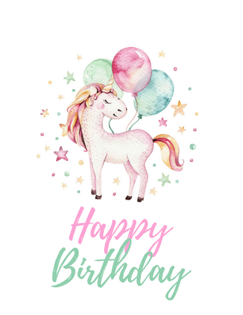Unicorn Party Free Printables | Unicorn Birthday Cards, Birthday - Free ...